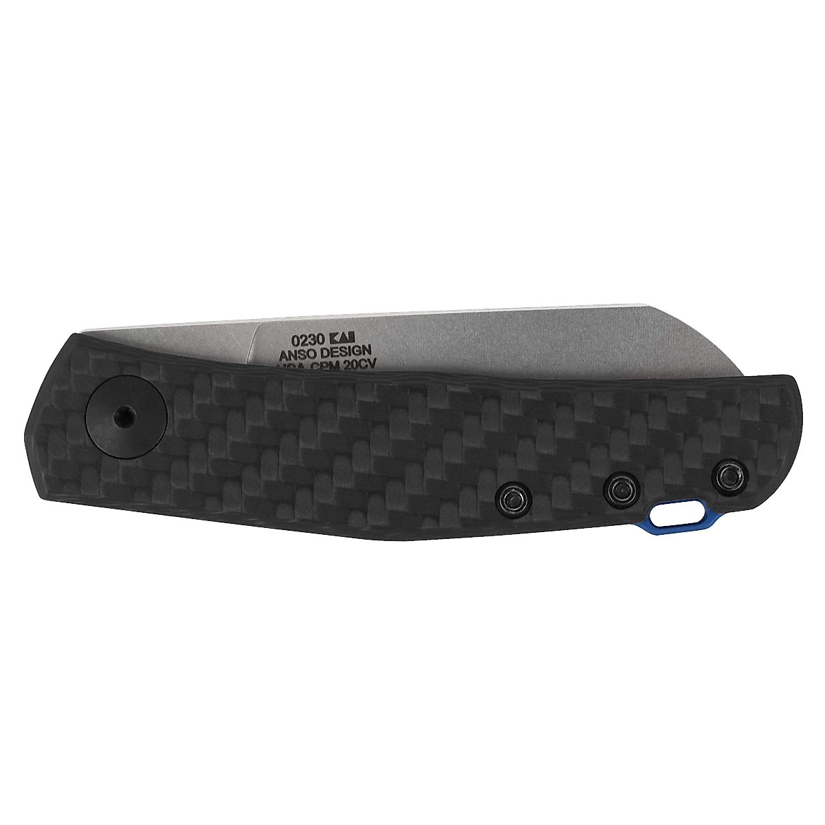 Zero Tolerance 0230, Jens Anso Design, Manual Opening Slip Joint Folding Knife, Black, Carbon Fiber