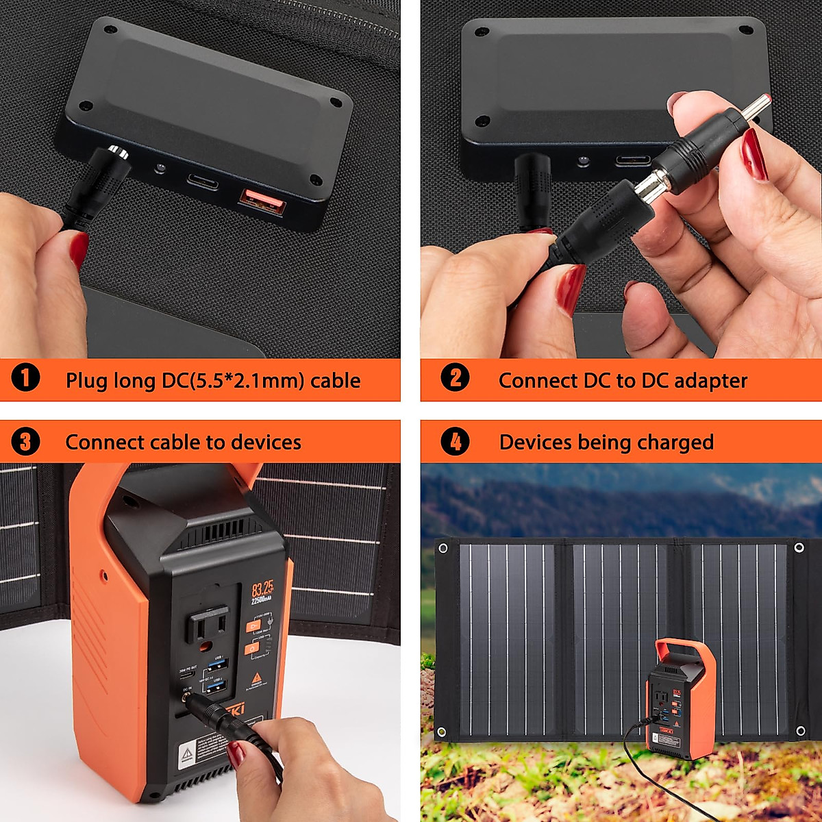 Takki 30W Foldable Solar Panel, Portable Solar Charger Kit with USB ...