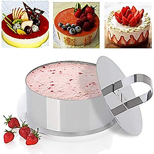 Uncle Jack Food Ring molds Sets for Cooking, Stainless Steel Cake Rings Forming Rings with Pusher,2 Pack 3-1/8 and 2 Pack 2-3/8