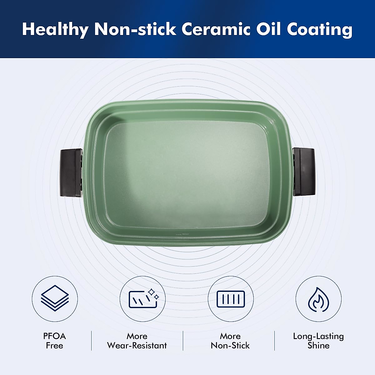 Joydeem 3-in-1 Electric Hot Pot, Multi-use Shabu Shabu Pot with Grill Pan & Steamer, UL Listed, Non-stick Ceramic Oil Coating, 4.5L, JD-HG9088G, Green