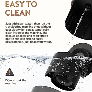 CHANGLKJ Portable Espresso Machine, Travel Espresso Maker with Small Tea Cup, Compatible NS Capsules and Ground Coffee, USB Powered and Super Endurance, for Camping, Travel, RV, Office, Hiking, Home