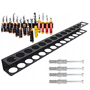 Generic Screw Driver Holder Wall Mount, Screwdriver Organizer, Garage Tool Storage Rack, Utility Tool Organizer and Storage Rack for Garage, Workbench Edge, Work Shop Organization, 1 pc