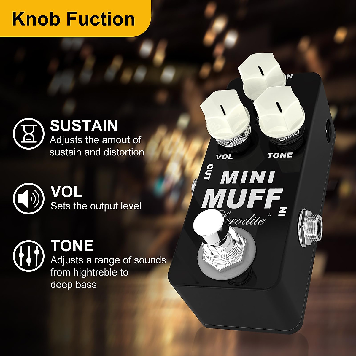 Fuzz Mini Muff Guitar Effect Pedal Electric Guitar Distortion True Bypass Full Metal Shell
