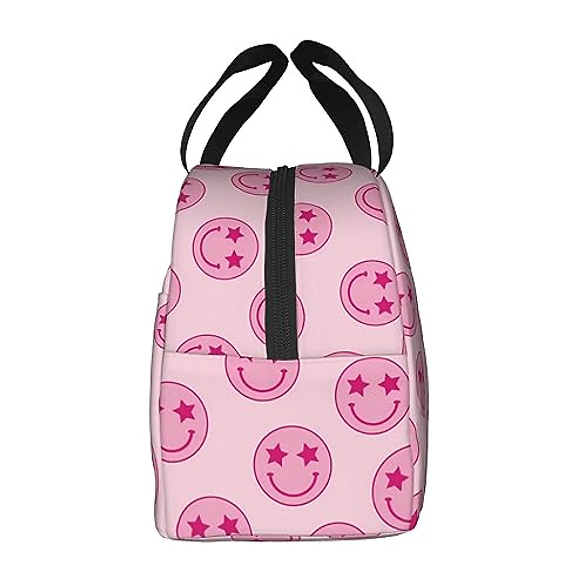 Eleploi Pink Smile Face Insulated Lunch Bag - Chic & Practical, Lunch Box For Office, Picnics, Outdoor Adventures
