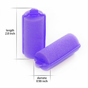 Amzpus 36 Pieces Foam Sponge Hair Rollers - Purple (2.8x0.98inch), Hair Styling Curlers for Hair