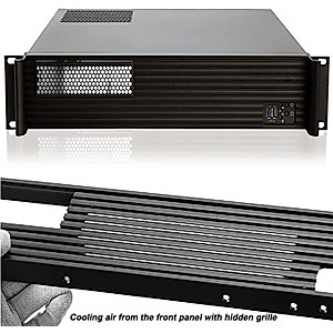 RackChoice MicroATX 2U Rackmount Server Chassis Short Depth 1x5.25 Front +4x3.5 Bay / USB3.0 with 2.0 Adapter Support ATX PSU with top 120mm or Side 80mm Fan Black