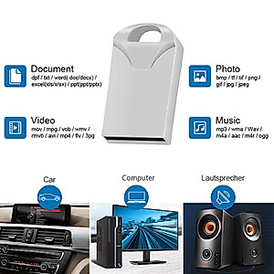 2GB Mini USB Flash Drives Memory Sticks Thumb Drive pendrives U-Disk for Car Music Speaker (Black 2GB with OTG/Type-C Converter)