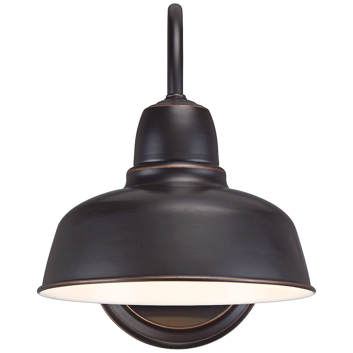 John Timberland Urban Barn Rustic Industrial Farmhouse Outdoor Wall Light Fixtures Set of 2 Bronze Gooseneck Arm 11 1/4" for Exterior Deck House Porch Patio Outside Garage Front Door Garden