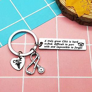 For CNA Gift Certified Nursing Assistant Gift CNA Keychain Graduation Gift for CNA Nurse Day Gift,Nursing School,Medical Student Gift,Stethoscope Keychain,Nurse Christmas Birthday Gift for CNA Week