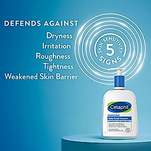 Cetaphil Face Wash, Daily Facial Cleanser for Sensitive, Combination to Oily Skin, NEW 16 oz, Fragrance Free,Gentle Foaming, Soap Free, Hypoallergenic