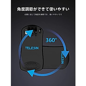TELESIN Backpack Clip 360 Rotation Shoulder Bag Belt Strap Mount Body Mounting Attachment Holder for GoPro Mini Go Pro Max Hero 11 10 9 8 7 6 5 Insta360 X2 X3 DJI Action AKASO Accessories