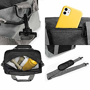 Dalix 14" Small Duffle Bag Two Toned Gym Travel Bag in Black Gray