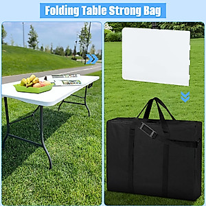 SIRUITON Folding Table Storage Bag, Portable 600D WaterProof Carry Bag for Folding Picnic/Camp Tables with Reinforcing Plate & Shoulder Strap, 24" D x 24" W x4.5 H Fits 4FT Folding Tables（bag only）