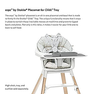 ezpz by Stokke Placemat for Clikk Tray, Soft Mint - Perfectly Fits Stokke Clikk High Chair Tray - Helps Prevent Messy Mealtimes - Durable, Convenient, Dishwasher & Microwave Safe - 100% Silicone