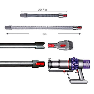 KINW Flexible Extension Hose for Dyson V8 V7 V10 V11 Vacuum Cleaner with Quick Release Converter Adapter