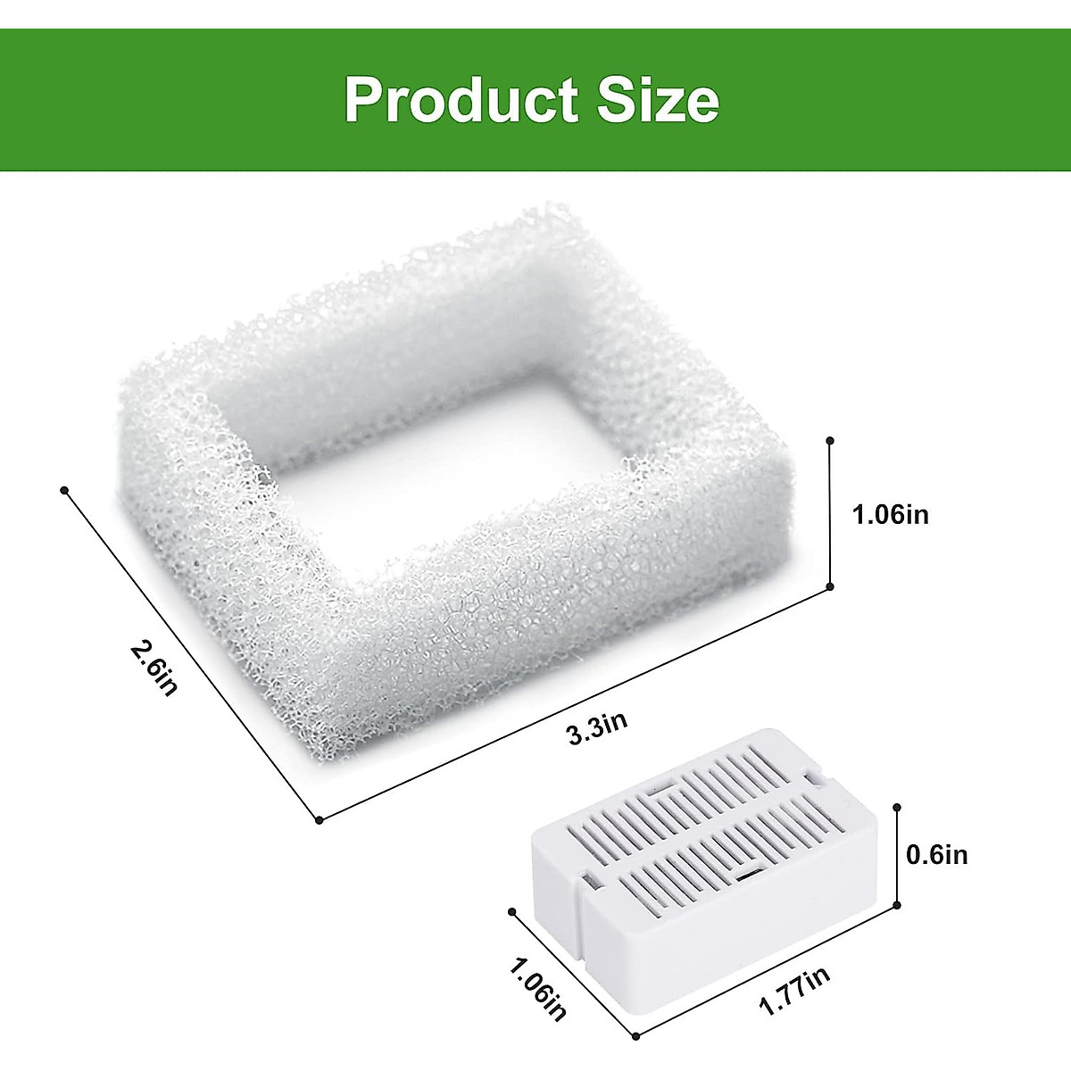 VinDox Cat Fountain Replacement Filter, 16 Cat Fountain Carbon and 4 Foam Pre-Filter for Ceramic/Cupcake Cat Fountain Drinking Fountain Porcelain (16 Packs)