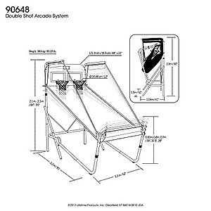 Lifetime 90648 Double Shot Deluxe Indoor Basketball Hoop Arcade Game,Black