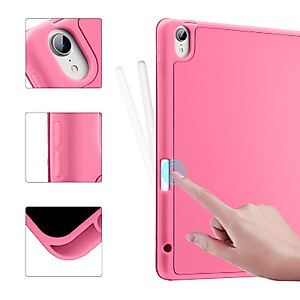 LovRug iPad Air Case (M2) 2024, 11 Inch with Pencil Holder, Soft TPU Back Smart Protective Cover (Watermelon Red)