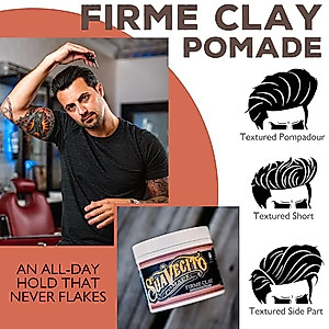 Suavecito Pomade Firme Clay 4 oz, 1 Pack - Strong Hold Hair Clay For Men - Low Shine Matte Hair Clay Pomade For Natural Texture Hairstyles