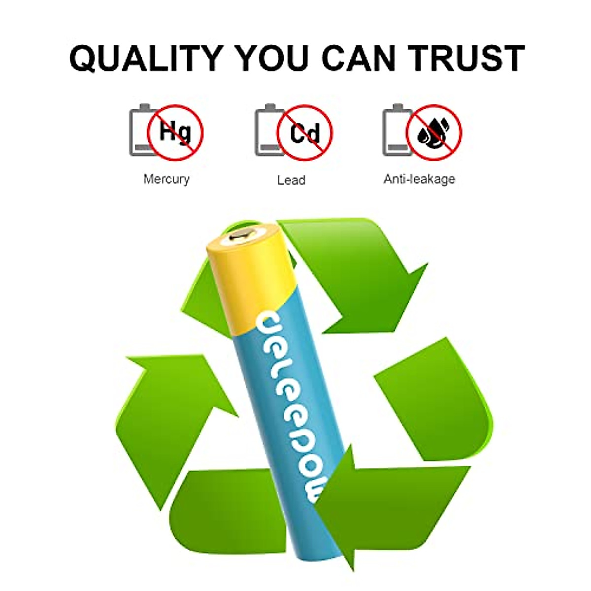 Deleepow 1.2V Rechargeable AAA Batteries 1100mAh Nimh AAA Rechargeable Batteries 8-Pack Gold-Plated Anode with USB-C and Micro USB 2 Charge Port LCD Charger