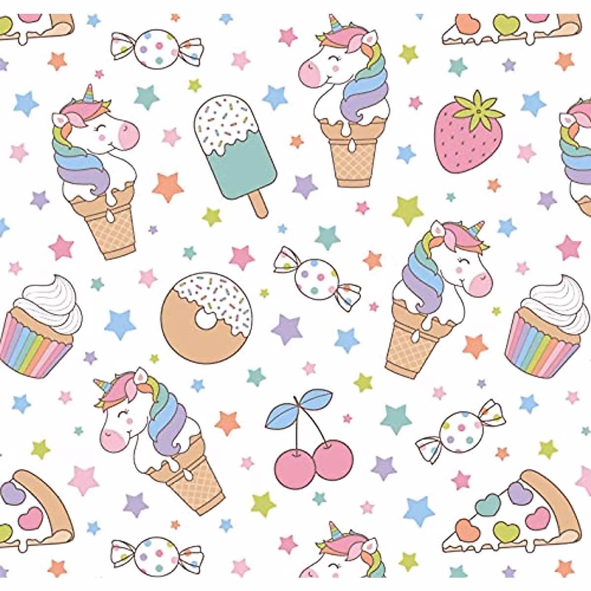 Stesha Party Unicorn Donut Wrapping Paper Girl Birthday Gift Wrap, 30 x 20 Inch (3 Sheets)