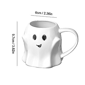 wowspeed Ghost Mug - Ghostface Mug - Halloween Coffee Mug Decor - Ceramic Ghostface Coffee Cup Halloween Offices Mug - For Tea, Milk, Coffee - Fall Autumn Gifts