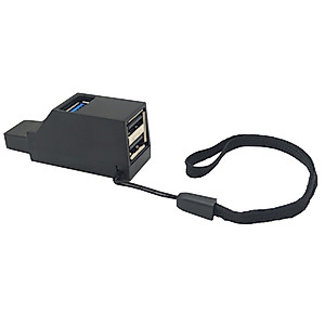 3-Port USB 3.0 Hub, Traovien USB 3.0/2.0 Data Hub Splitter Portable for PC, Laptop(Black,1pcs)