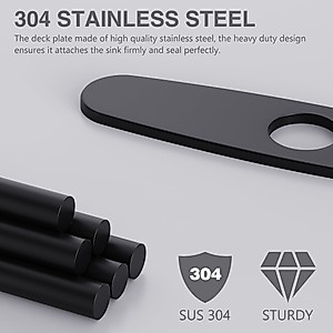 GIMILI 10 Inch Hole Cover Deck Plate Escutcheon for Kitchen Sink Faucet Single Hole Matte Black