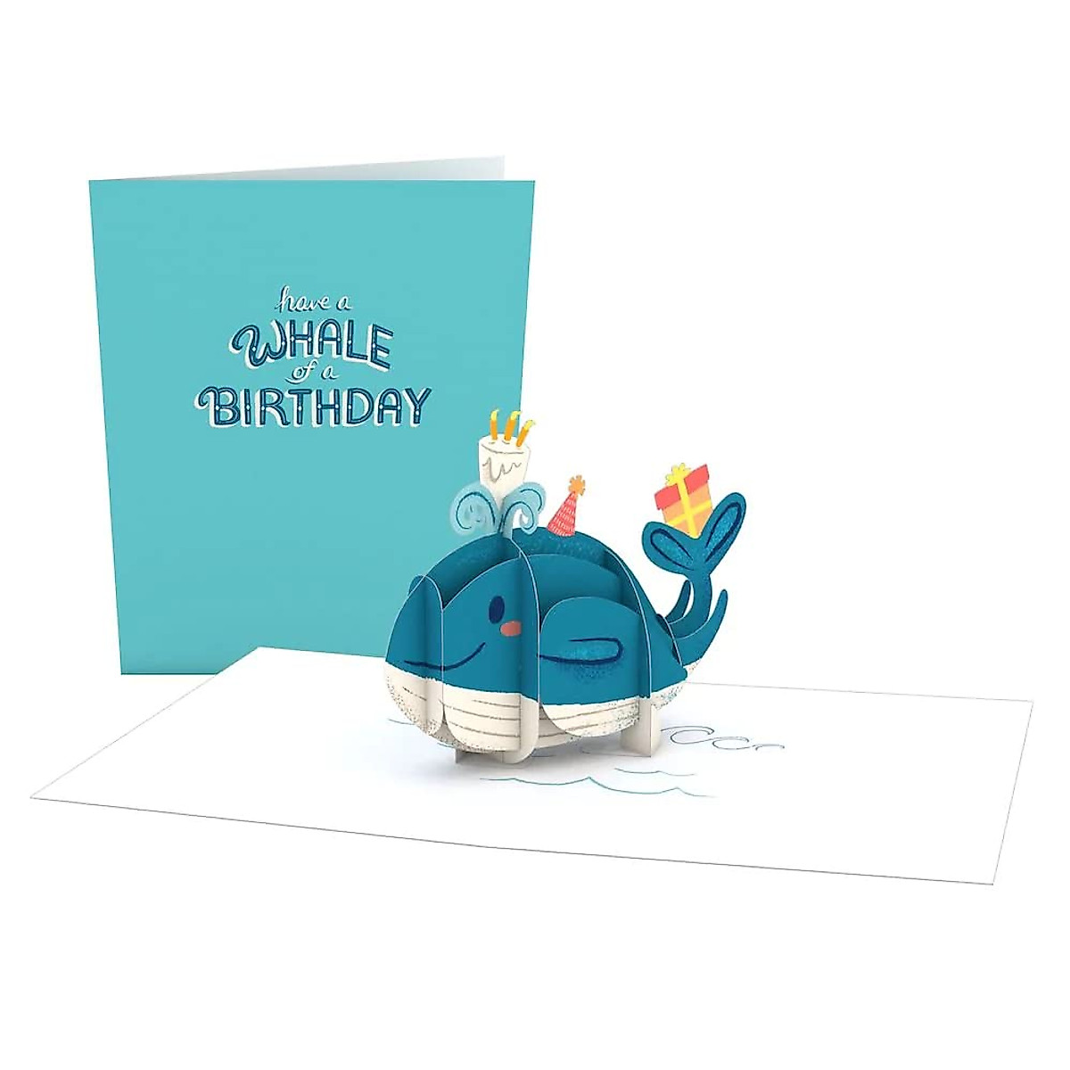 Lovepop Whale of a Birthday Paperpop® Card – Birthday Card For Her– Handcrafted 3D Pop-Up Greeting Card – Birthday Card, 4.5 x 5.9”