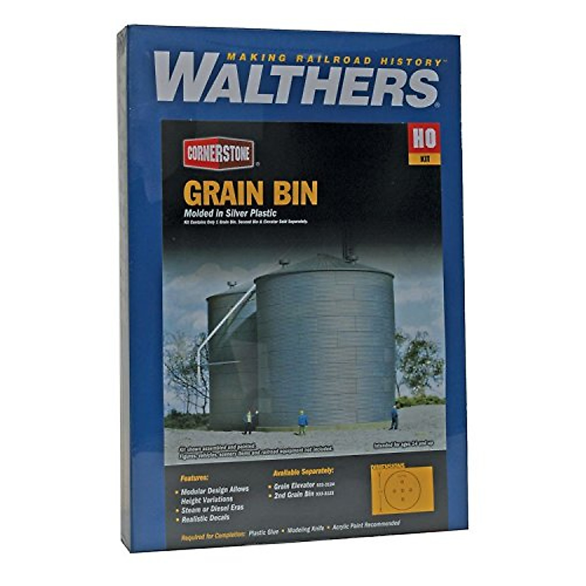 Walthers Cornerstone HO Scale Big Grain Storage Bin Structure Kit