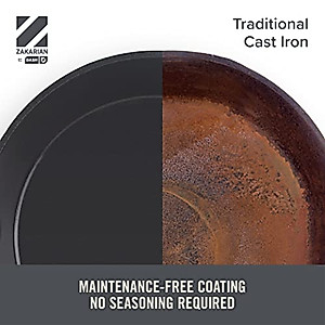 DASH Zakarian by DASH 4.5 Qt Nonstick Cast Iron Dutch Oven, Titanium Ceramic Nonstick Pot with Lid and Handles, Black