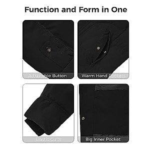 Wantdo Men Puffer Coat Casual Fur Hooded Warm Winter Jacket (Black, Medium)