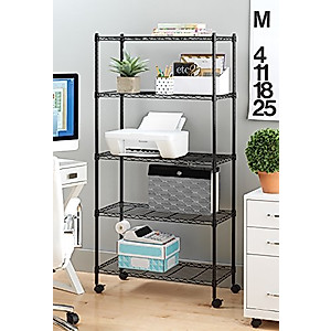 Whitmor Supreme 5-Tier Cart holds up to 1,000 lbs. Black