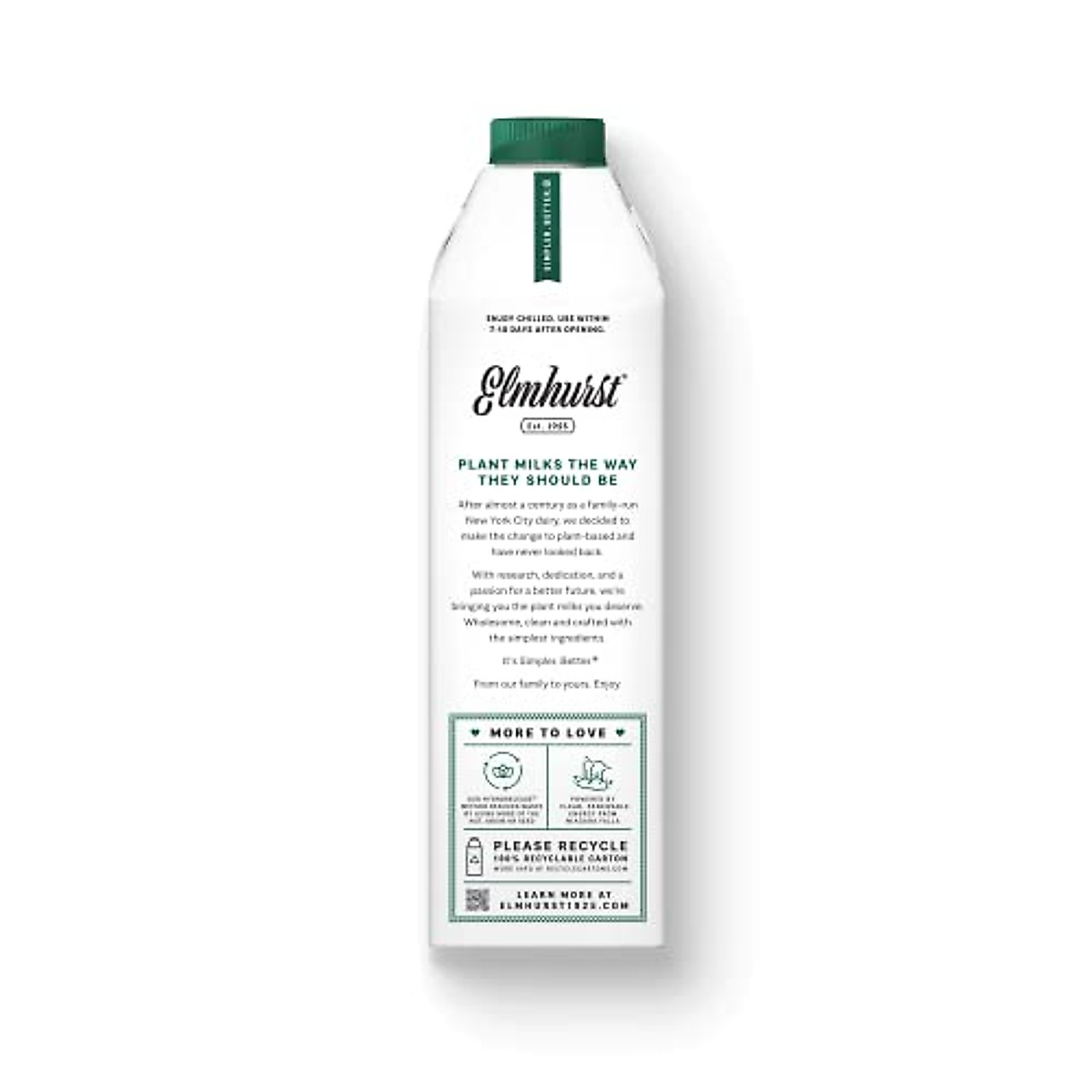 Elmhurst 1925 Milked Walnuts Unsweetened Walnut Milk, Dairy Free, Vegan, 32 Ounce (Pack of 6)