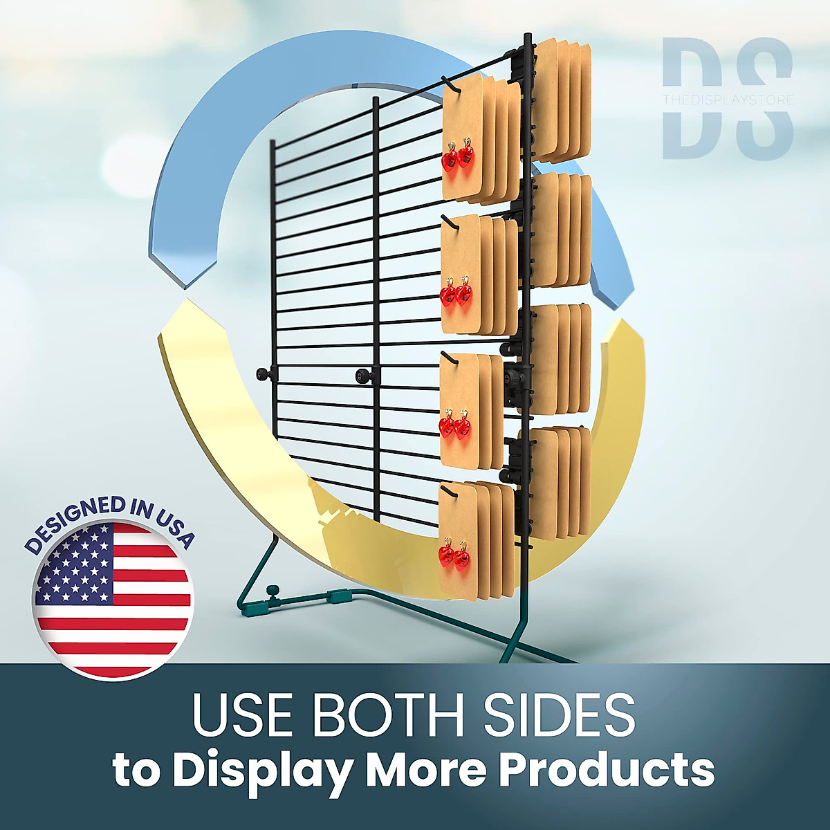 Jewelry Display Stand With 26 Hooks by DS - For Retail Sales of Earrings, Bracelets, Keychains