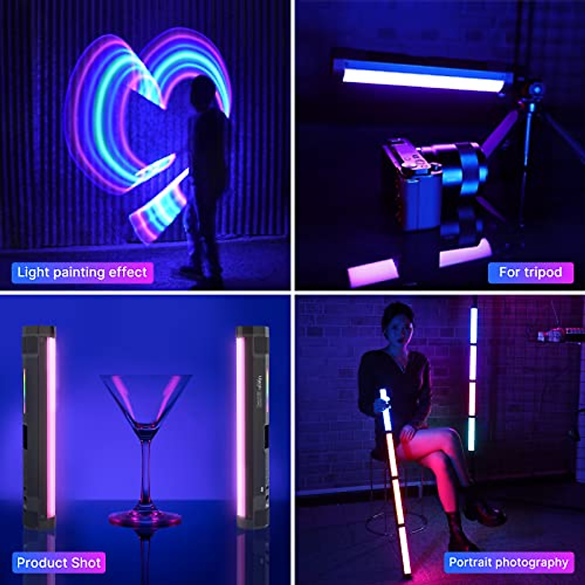 ULANZI VL110 RGB Light Wand, Handheld Light Stick Camera LED Video Tube Light Bar, 2500-9000K Dimmable, 2600mAh Battry CRI 95+ with Magnetic Attraction for Photography Vlog TIK Tok