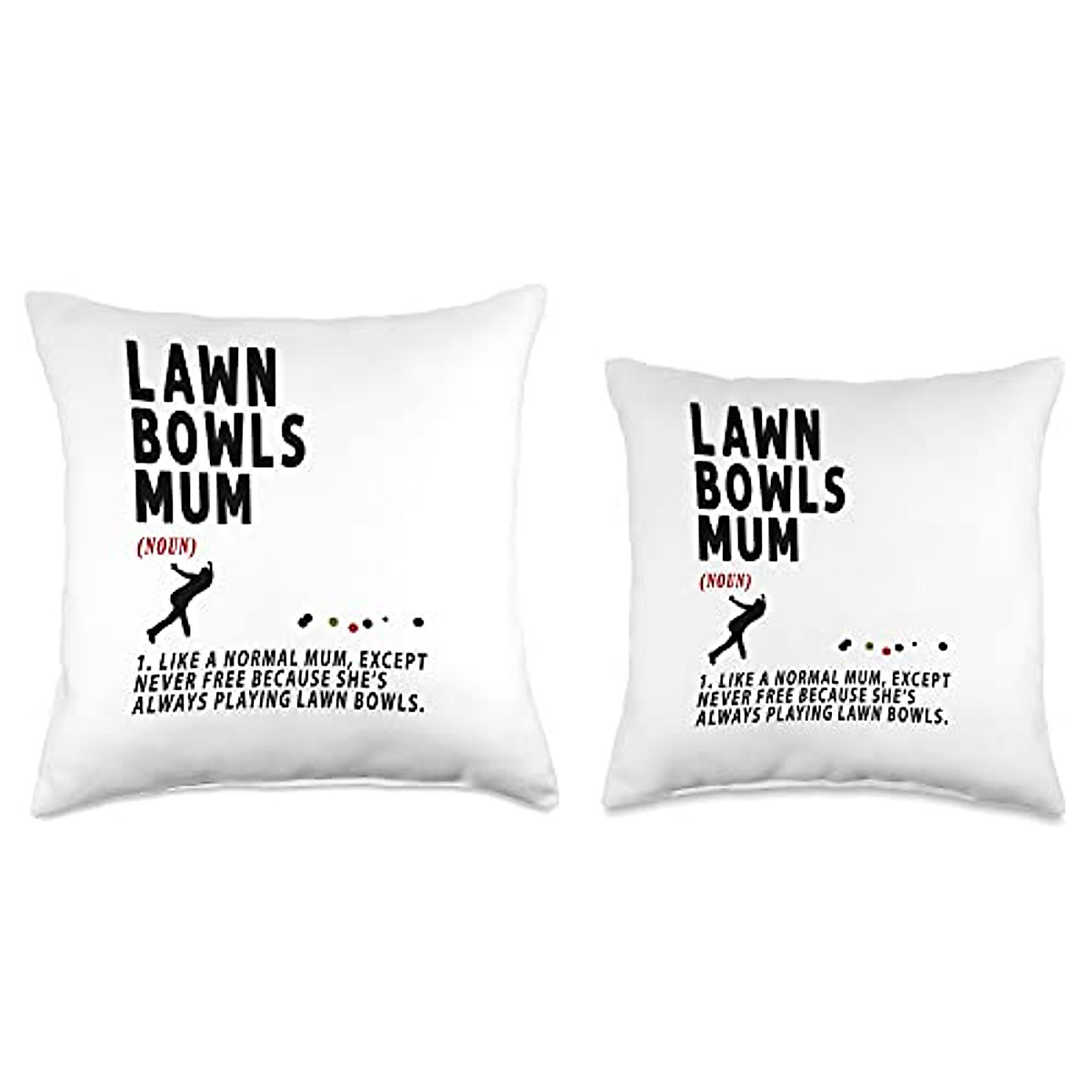Lawn Bowling Retirement & Lawn Bowls Accessories Funny Lawn Bowls Mum Idea for Women & Funny Retirement Throw Pillow, 16x16, Multicolor