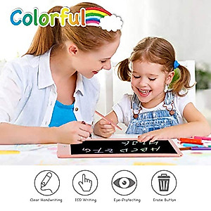 ORSEN LCD Writing Tablet 10 Inch, Colorful Doodle Board Drawing Pad for Kids, Educational Christmas Toys Gifts for 3-6 Year Old Girls Boys (Pink)