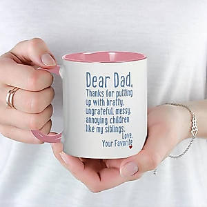 CafePress Dear Dad, Thanks For (Siblings Version) Mug Mugs Ceramic Coffee Mug, Tea Cup 11 oz