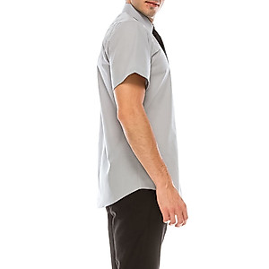 OmegaTux Mens Short Sleeve Solid Color Dress Shirts Apple Green