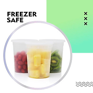 Plastic Deli Food Storage Containers with Airtight Lids(32oz - 24sets)