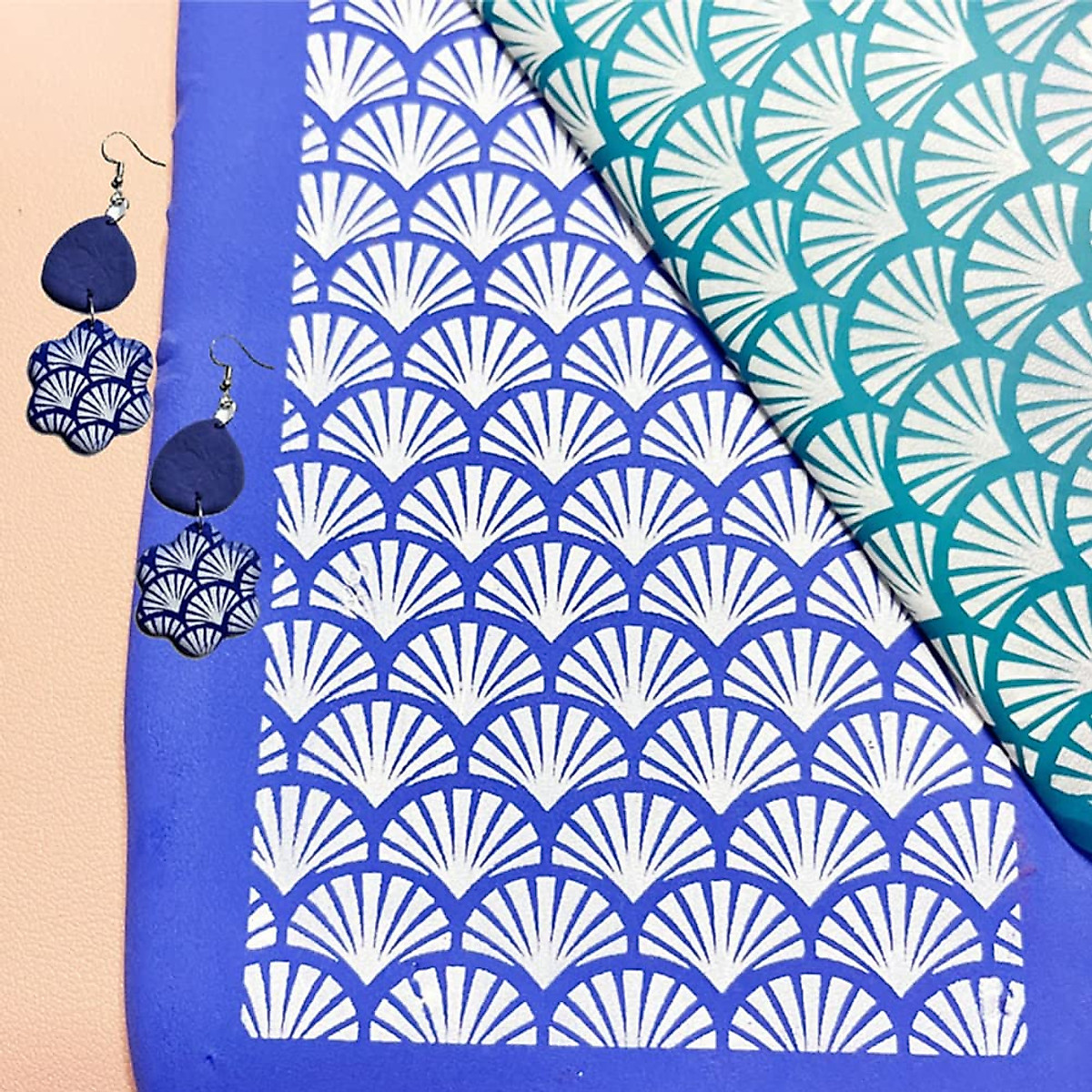 1 Sheet Screen Printing Template Portable Silk Screen Stencil Crafting Supplies Handcrafted Clay Crafts Stencil Clay Making Stencil Polymer Clay Printing Stencil Silk Mesh Transfer