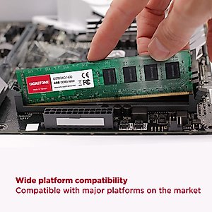 【DDR3 RAM】 GIGASTONE 8GB Kit (2x4GB) DDR3/DDR3L 1600MHz (1333MHz) PC3-12800 (PC3-10600) CL11 1.35V/1.5V 2Rx8 UDIMM 240 Pin Unbuffered Non ECC High Performance PC Desktop Memory Upgrade