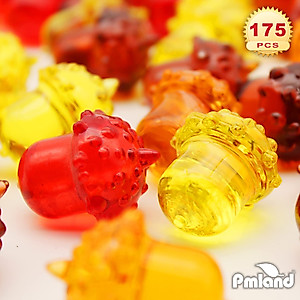 PMLAND Autumn Acrylic Mini Acorn Ornaments and Table Scatter - 170+ Pieces for Fall Harvest Festival Holiday Party Events Home Decor -1 Pound Package