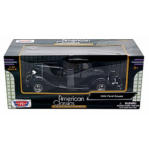 1934 Ford Coupe, Black - Motormax 73217 - 1/24 Scale Diecast Model Toy Car