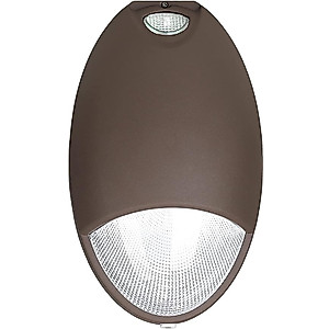 LED Emergency Light with Battery Backup and Photocell, Self Test Diagnostics, Outdoor LED Emergency Wallpack, 12W 100-277VAC UL-924 Fire Resistant IP65 Wet Location, Dark Bronze - UL Listed - 6 Pack