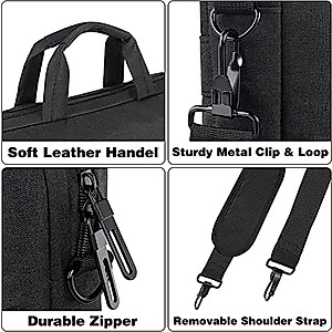 Laptop Bag 15.6 inch, Briefcase, Upgraded Durable Business Briefcase Gifts for Men Women, Waterproof Material Laptop Carry Case Classic Slim Mens Briefcase Messenger Bag for Notebook MacBook, Black