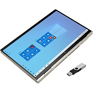 HP Envy x360 2-in-1 2022 Laptop 13.3" FHD IPS 1000 nits Touch 4-Core Intel i5-1135G7 8GB DDR4 256GB SSD Iris Xe Graphics Thunderbolt 3 Wi-Fi 6 Backlit KB Fingerprint Windows 10 Home w/ONT 32GB USB