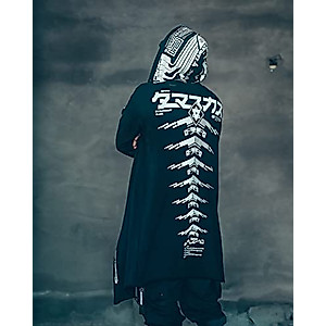 Niepce Inc Graphic Cyberpunk Zip Up Men's Fashion Hoodies Sweatshirts (White, Medium)