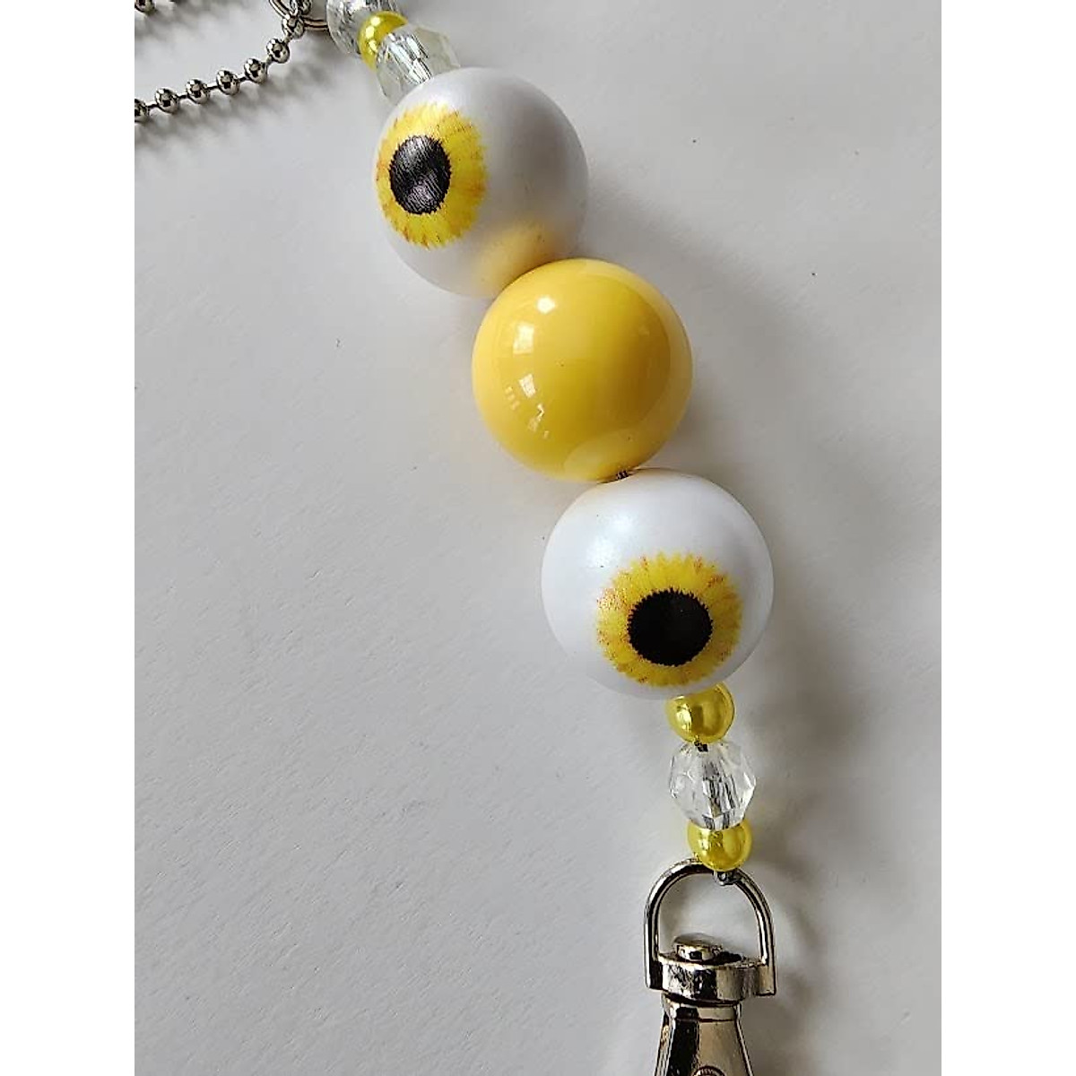 REAR VIEW MIRROR BEADED SUNFLOWER CHOSEN CAR CHARM – HANDMADE – FREE STANDARD SHIPPING